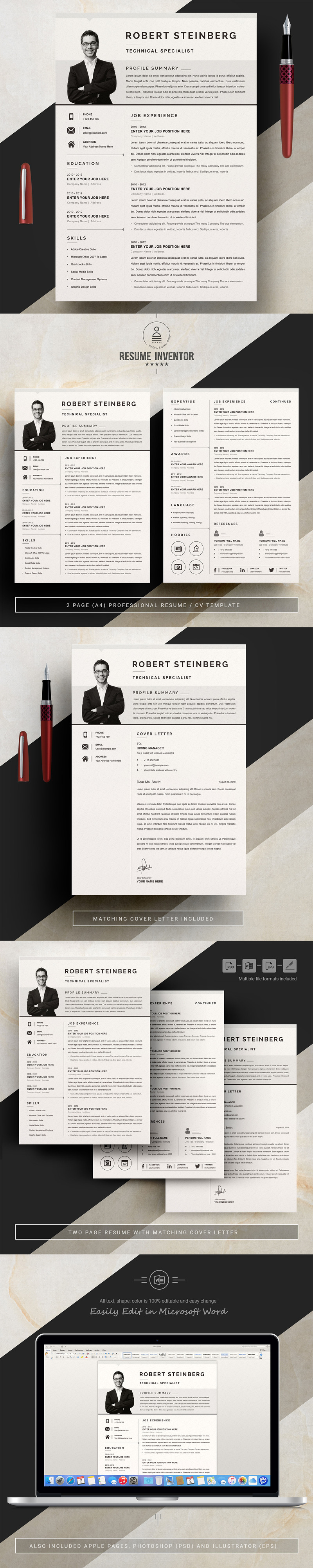Professional Simple Graphic Designer Resume Template