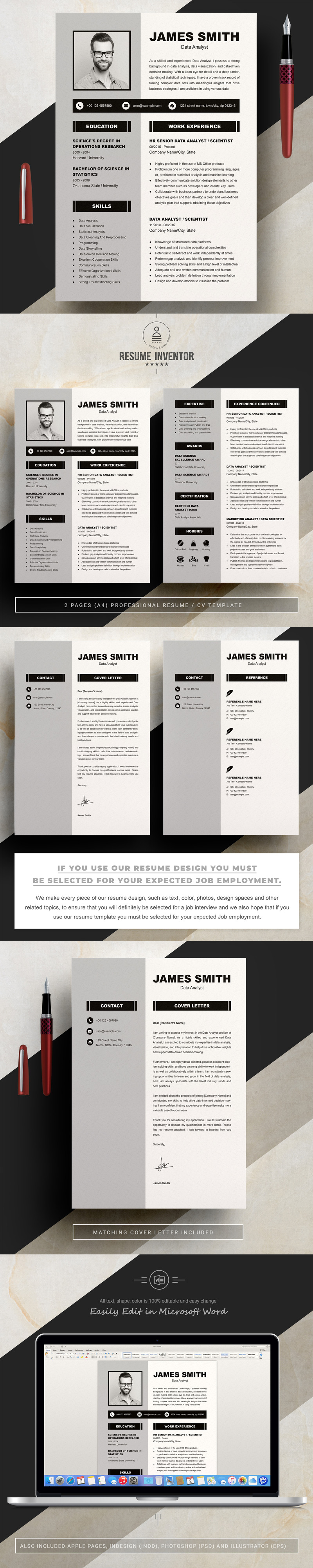 Simple Minimalist Resume Template Layout - TemplateMonster