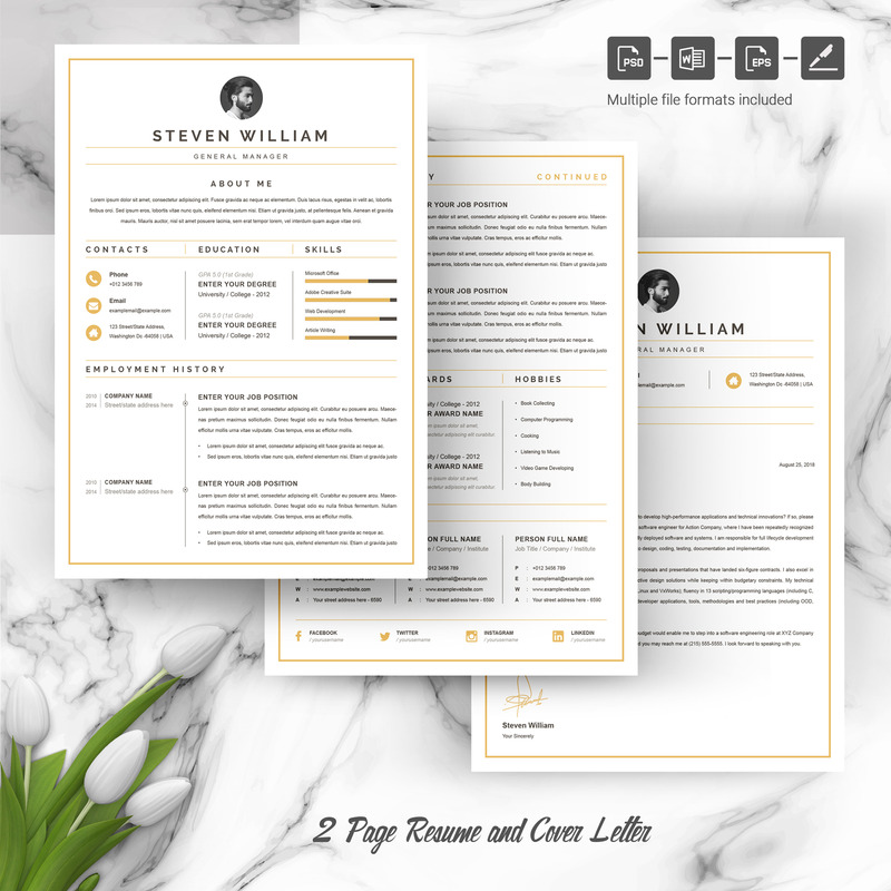 Steven / CV Template Printable Resume Templates