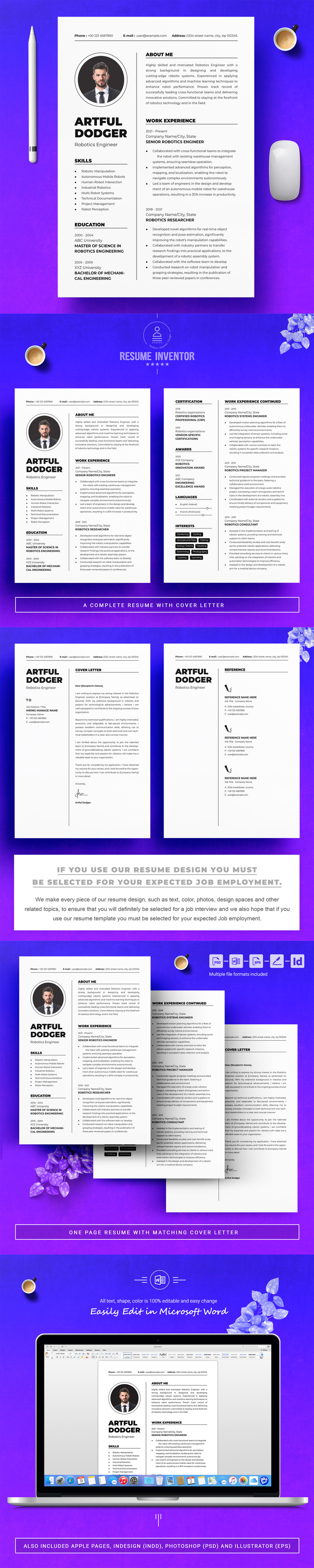 Clean And Simple Resume Template Design - TemplateMonster
