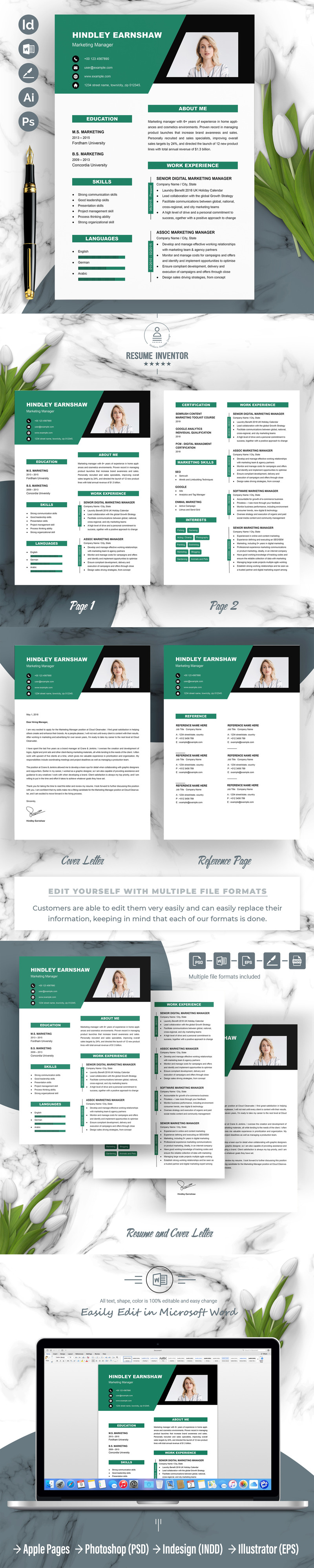 Elegant Resume And CV Template Layout - TemplateMonster