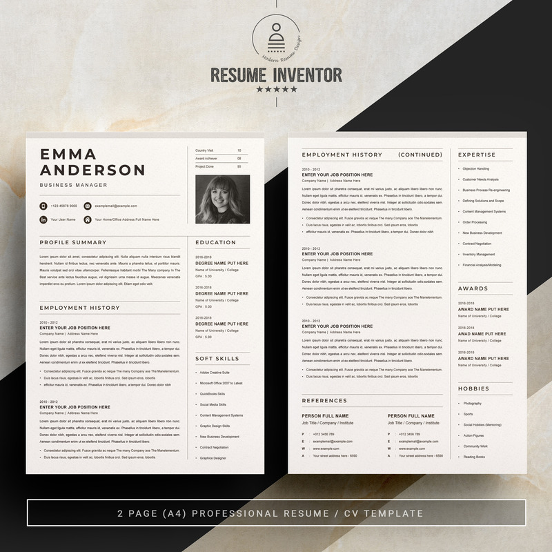 Emma Anderson / Resume CV #234078 - TemplateMonster