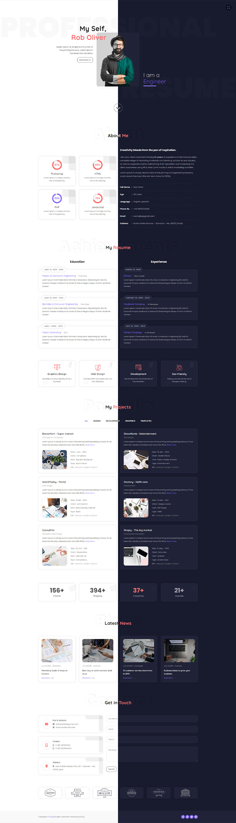 Brog - Plantilla HTML para portafolio personal