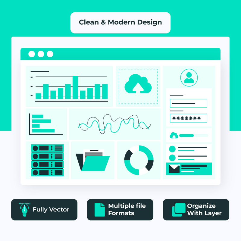 Minimalist Server Dashboard Wireframe – Web UI Concept