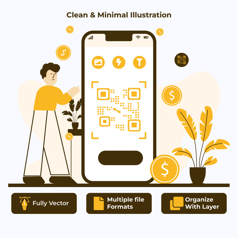 Scan QR & Earn Rewards – Modern Digital Concept Illustration