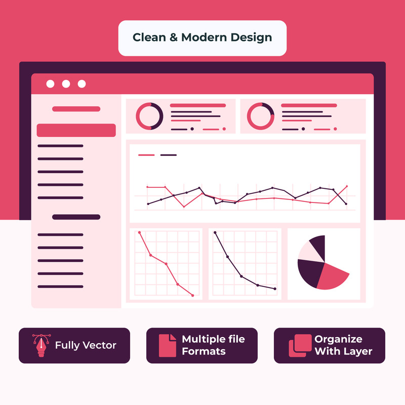 Responsive Admin Statistics Wireframe Web Dashboard