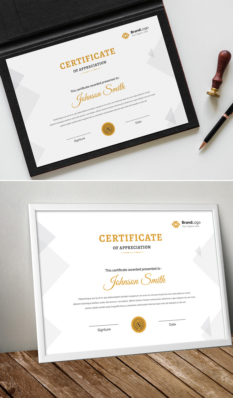 Simple Certificate Template with Creative Design