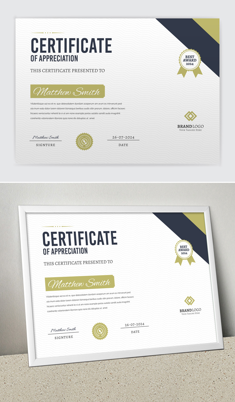 Creative and Clean Certificate Template - TemplateMonster