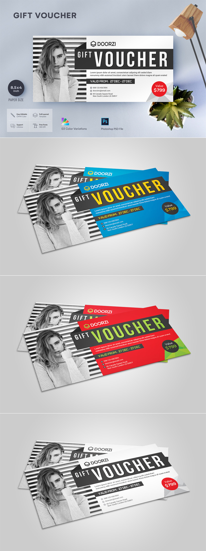 Multipurpose Gift Voucher Template #366753 - TemplateMonster