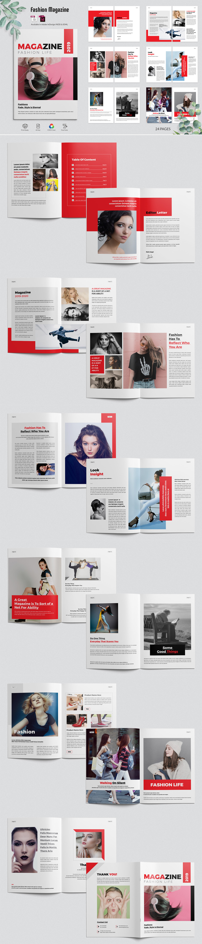 24 Pages Fashion Magazine Template #368886 - TemplateMonster
