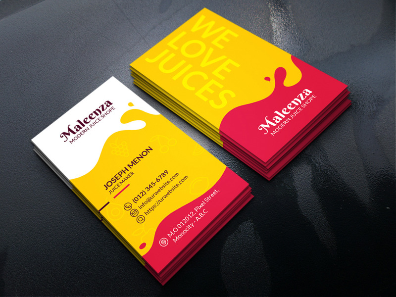 Juice Business Card Template #243094 - TemplateMonster
