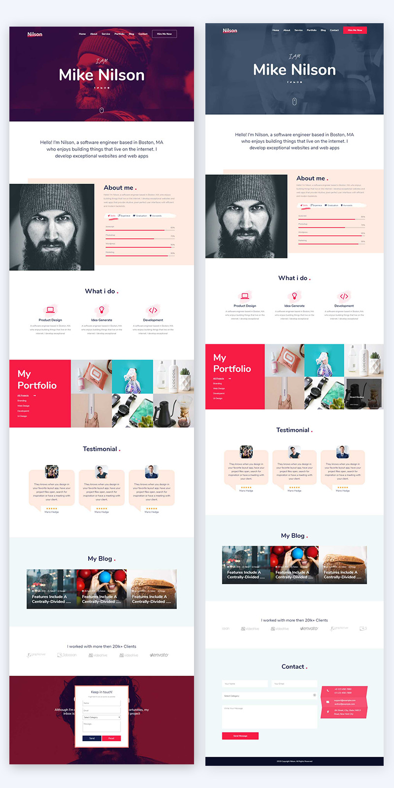 Nilson - Multipurpose Personal Portfolio Resume Website Template