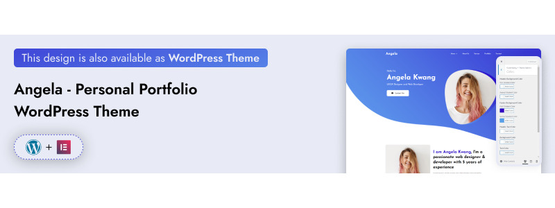 Angela - Unique Personal Portfolio Web Elementor Template Kit
