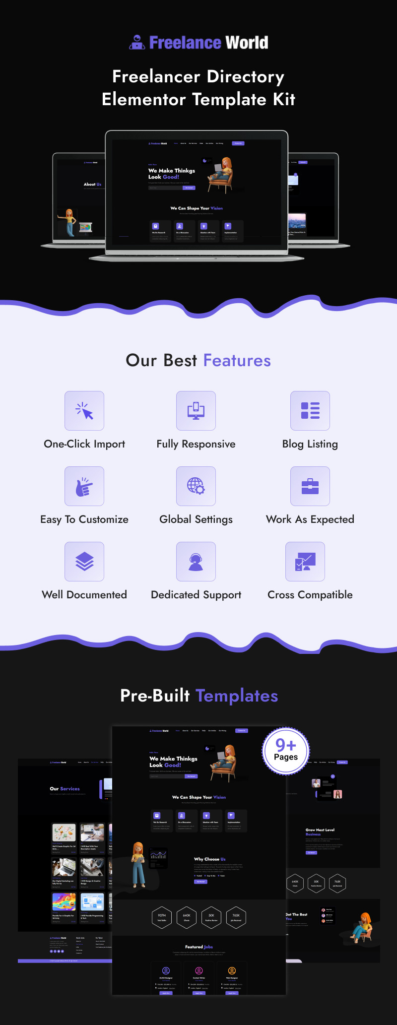 Freelance World - Freelancer Directory Elementor Template Kit