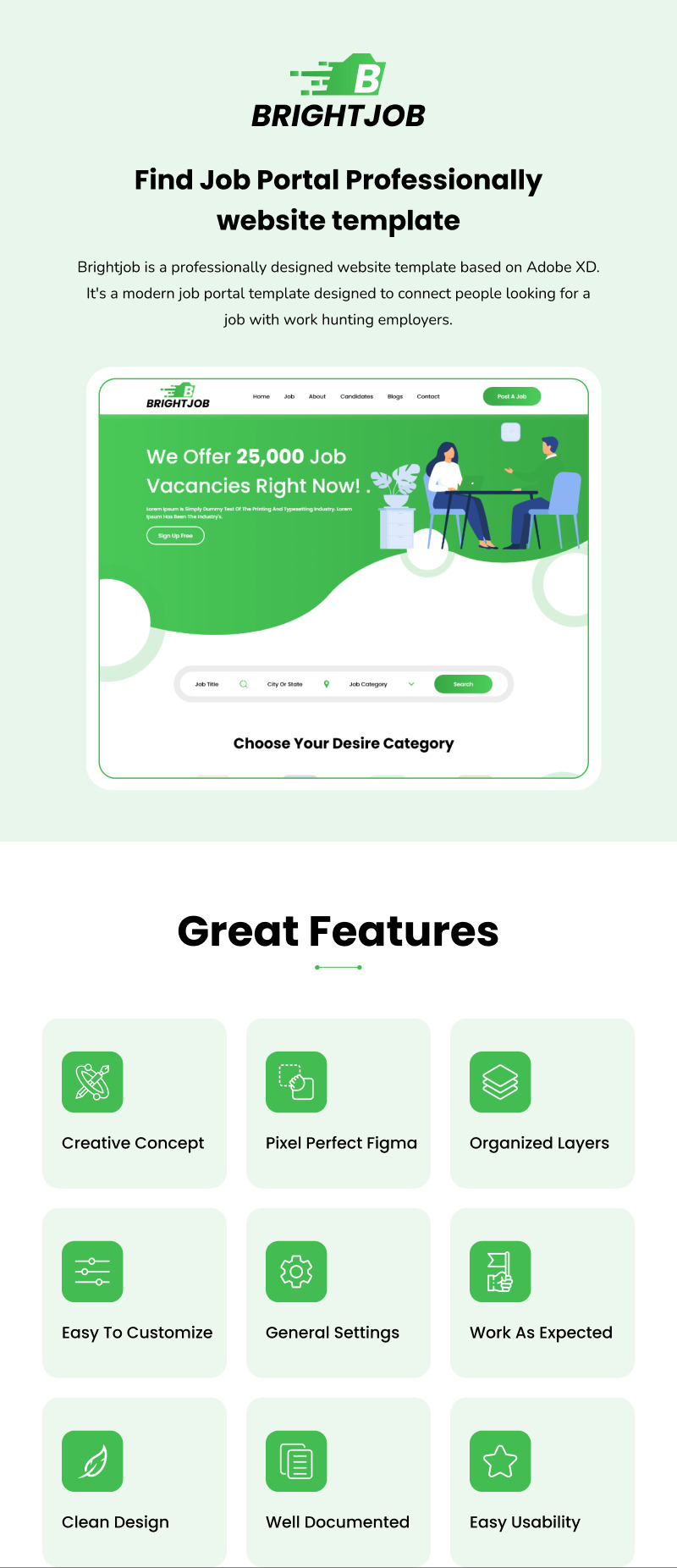 Brightjob - Professional Job Portal Website Template