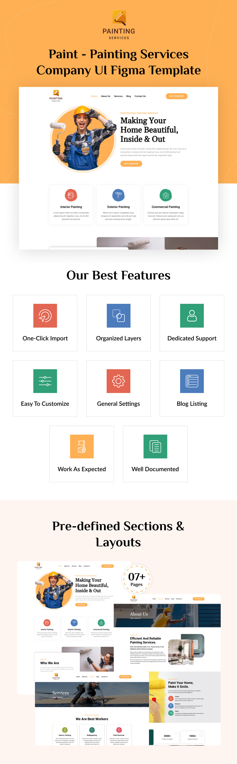 Paint - Painting Services Company UI Figma Template