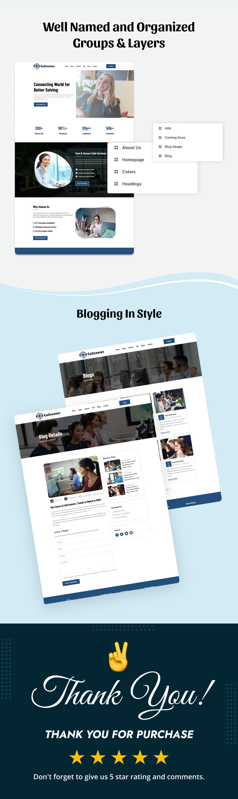 QuickCall - Callcenter Service UI Figma Template