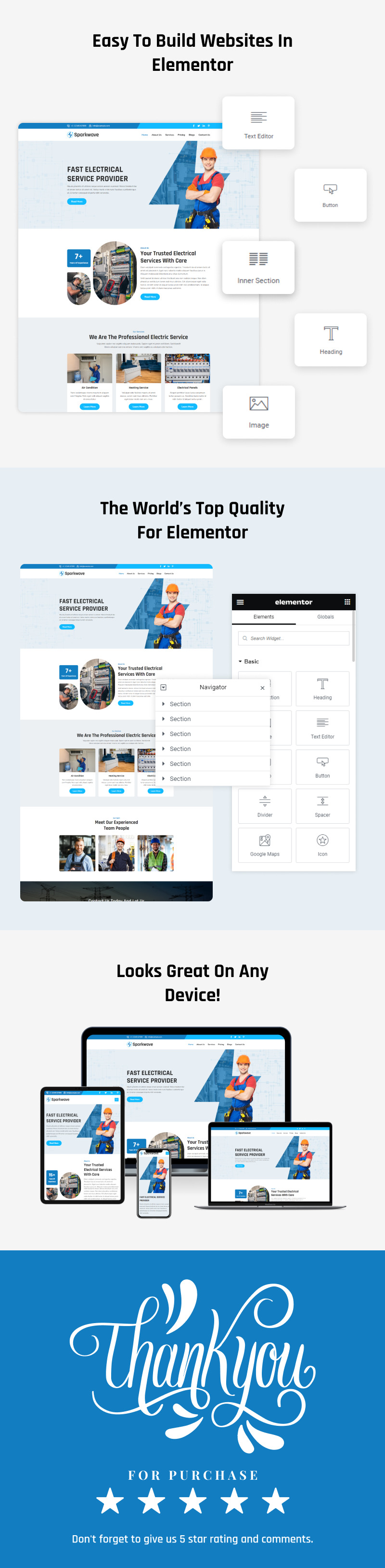 Sparkwave - Electrician Services Elementor Template Kit