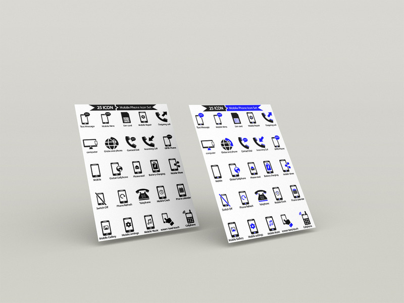 50 Premium Mobile phone icon set #232774 - TemplateMonster