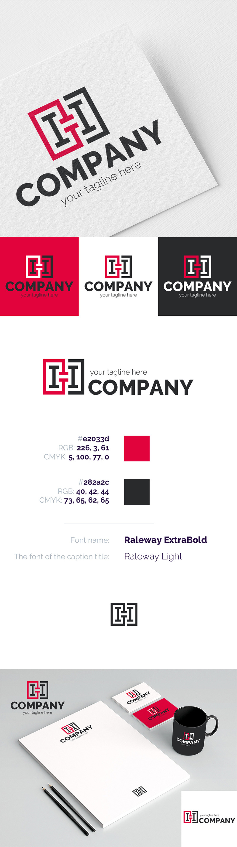 Logo, graphic sign, combines: H + C #94632 - TemplateMonster