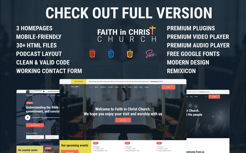 Faith in Christ Church – Free Modern Christian Church HTML Website Template