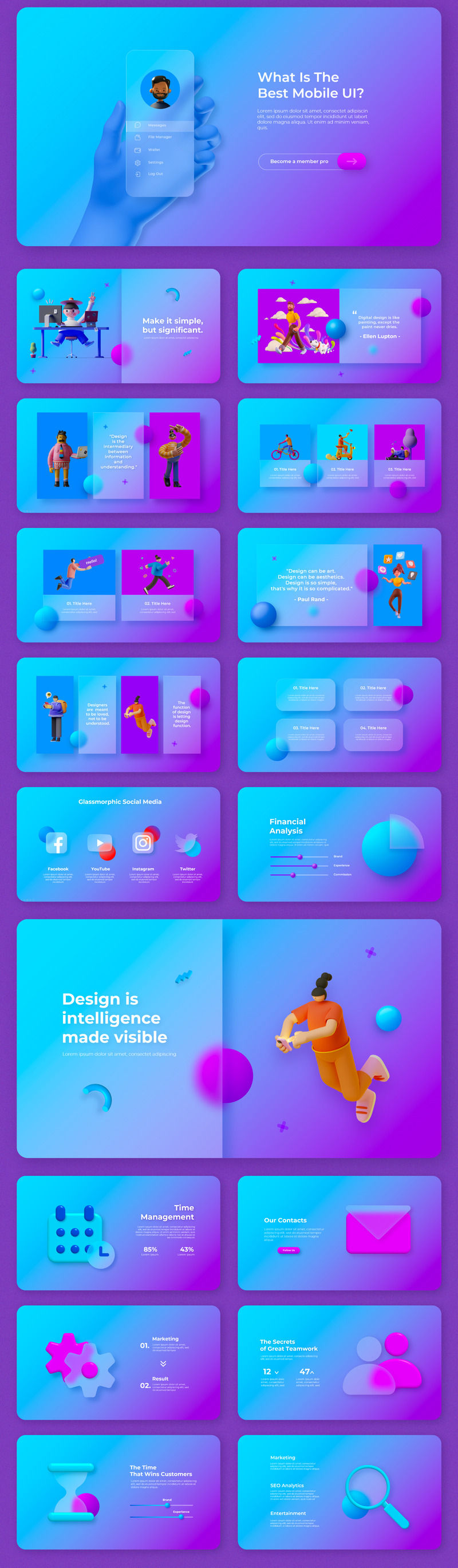 Glassmorphism Animated Presentation #258941 - TemplateMonster