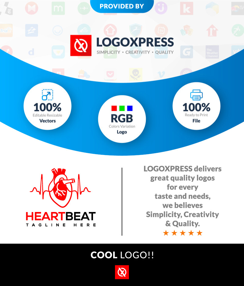 Medical Heart Beat Logo Design Heart Cardio Logo heart center ...