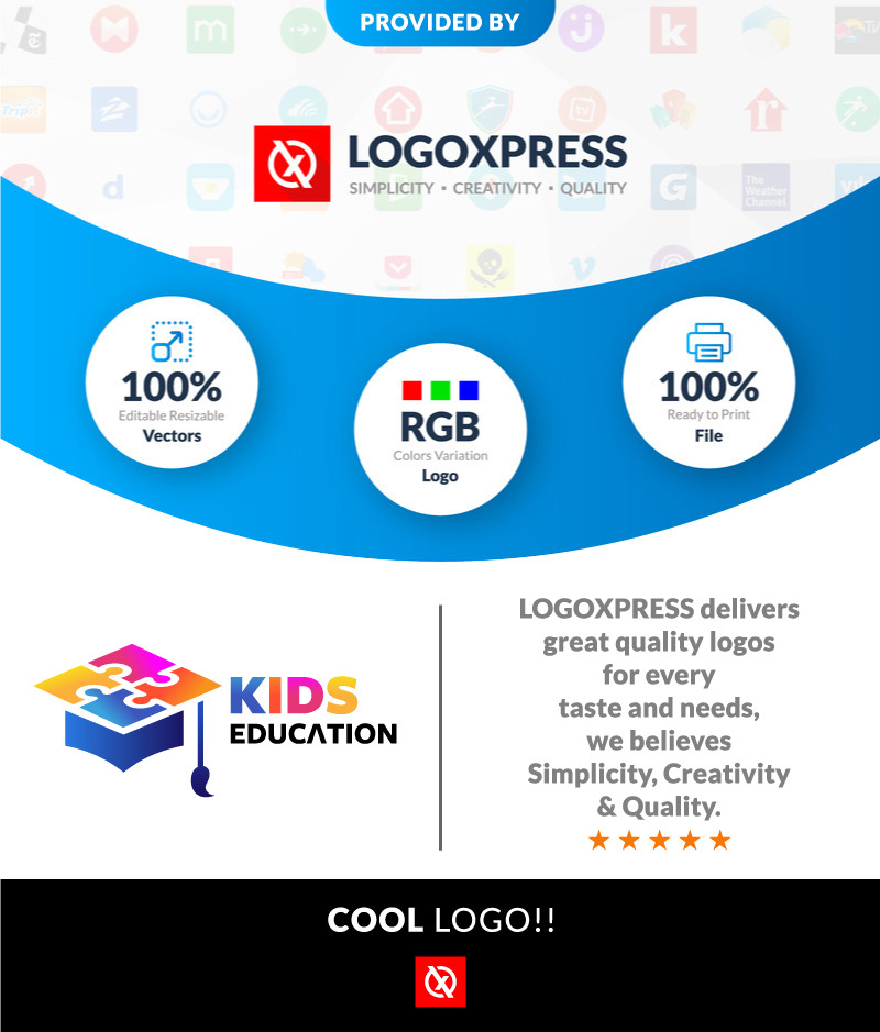 Kids education logo kids academy logo children graduation logo ...