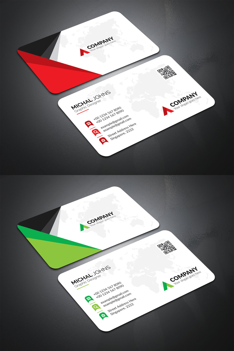 Curvy Business Card - Corporate Identity Template 1