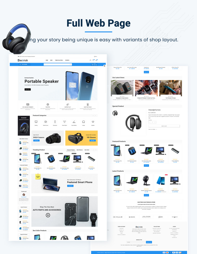 Electrick - Mega Electronics Shopify 2.0 Super Store