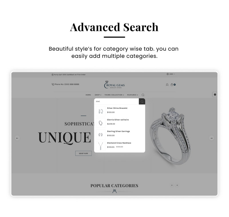Royal Gems - Jewelry and Luxurious Multipurpose Sections Shopify 2.0 Theme