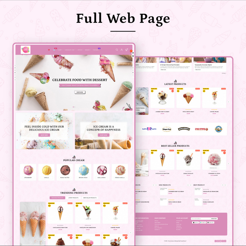 Hello Summer - Ice Cream & Sweet Con Template Store | PrestaShop 8 Theme