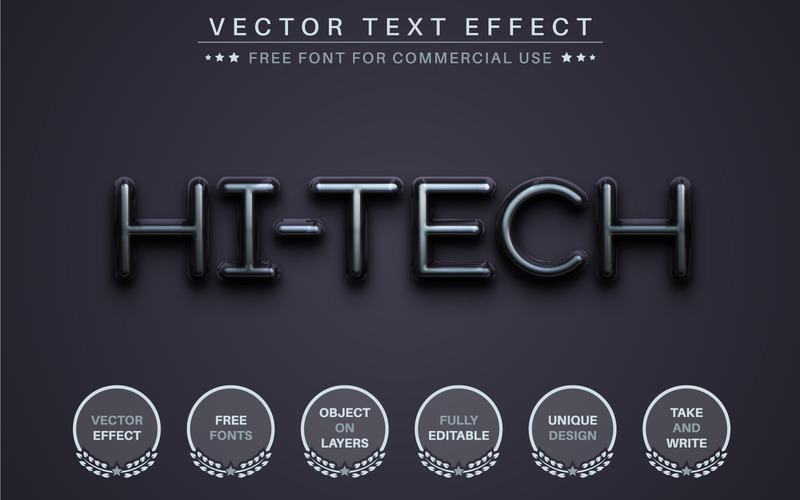 Hi-Tech - Editable Text Effect, Font Style, Graphics Illustration