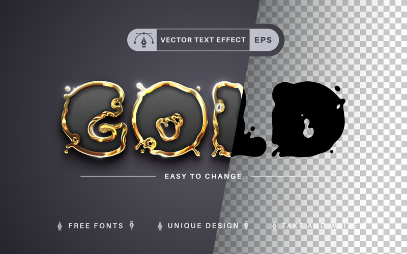 Splatter Gold - Editable Text Effect, Font Style