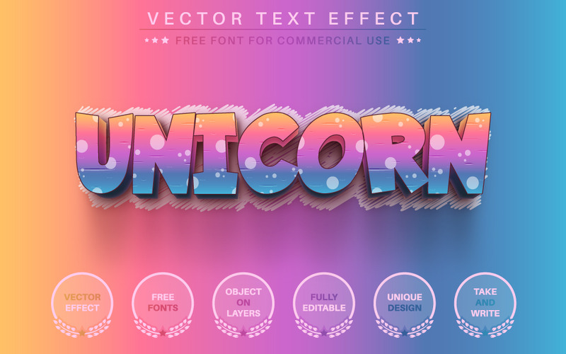 Rainbow Shading - Editable Text Effect, Font Style, Graphics Illustration