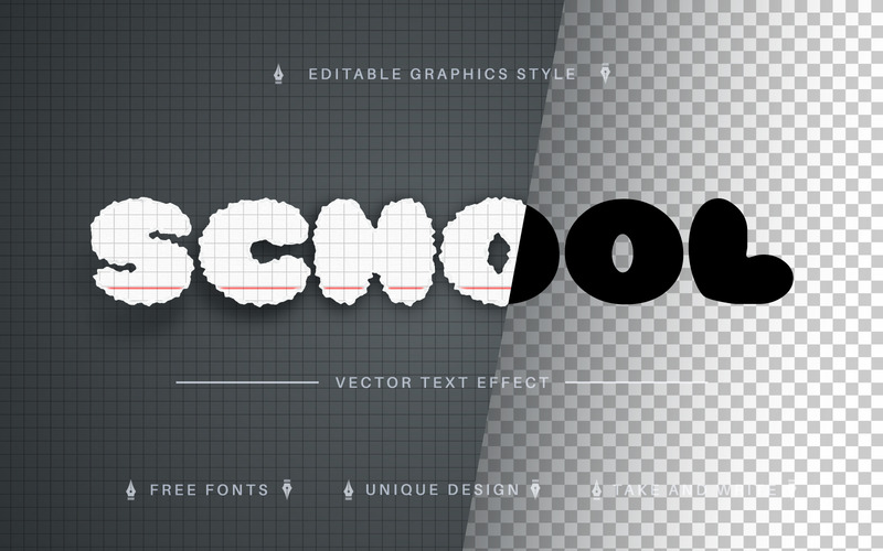 School Paper - Editable Text Effect, Font Style, Graphics Illustration