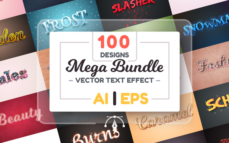 Set 100 Editable Text Effects | Font Styles - TemplateMonster