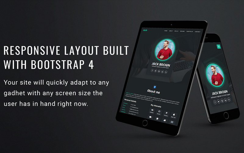 Jack - Personal Resume Portfolio Landing Page Template
