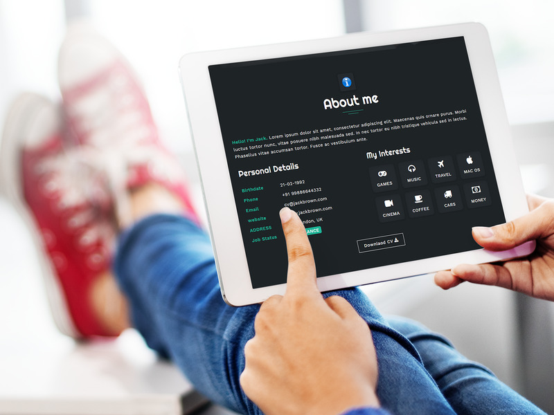 Jack - Personal Resume Portfolio Landing Page Template