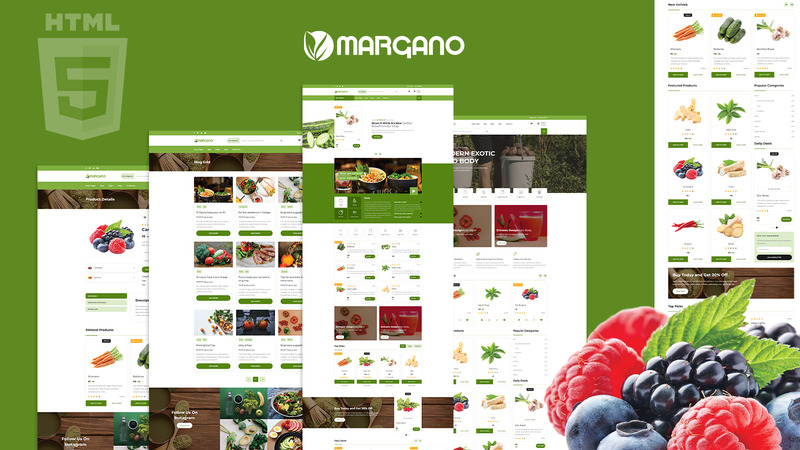 Margano Organic Fruits and Vegetables HTML5 Website Template