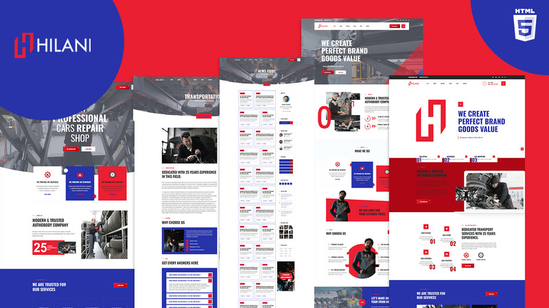 Hilani Car Auto Repair Shop HTML5 Website Template