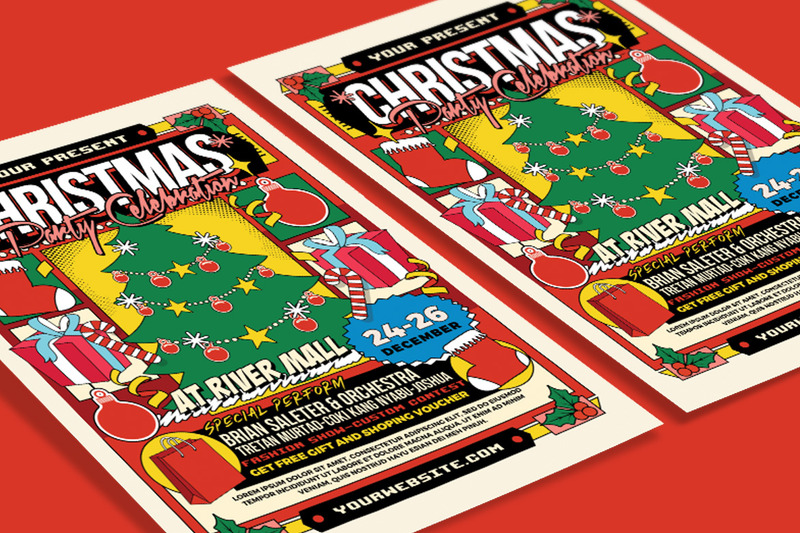 Christmas Holiday Celebration Flyer Template