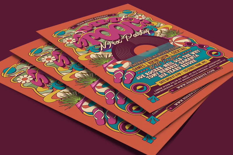 Summer Pool Mix Party Flyer Poster Template - TemplateMonster