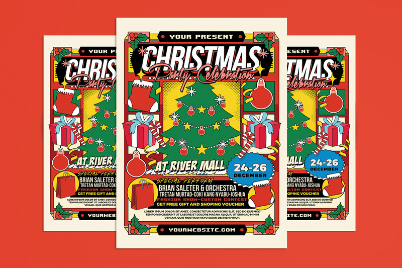 Christmas Holiday Celebration Flyer Template