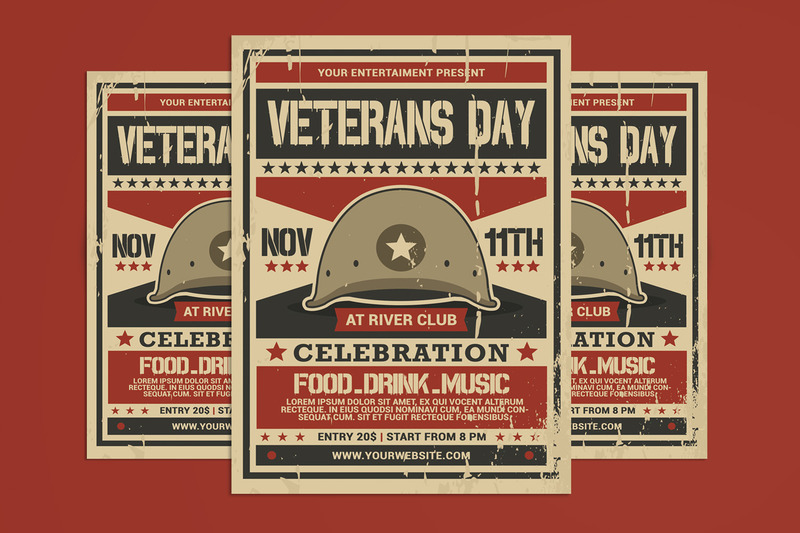 Veterans Day Celebration Flyer #204150 - TemplateMonster