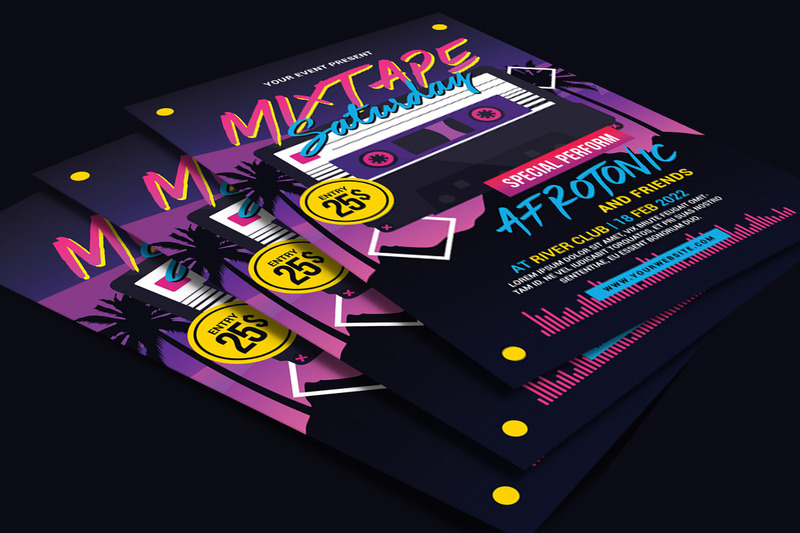 Mixtape Saturday Party Flyer #228976 - TemplateMonster