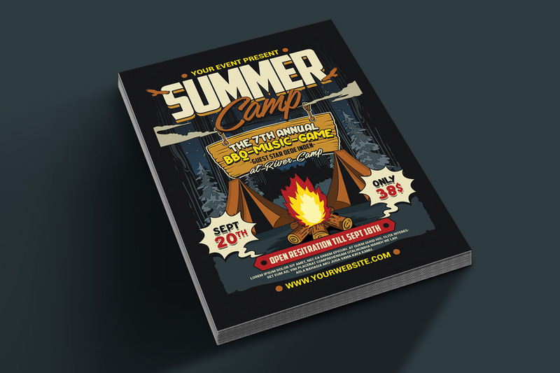Summer Camp Flyer Event Template #426854 - TemplateMonster