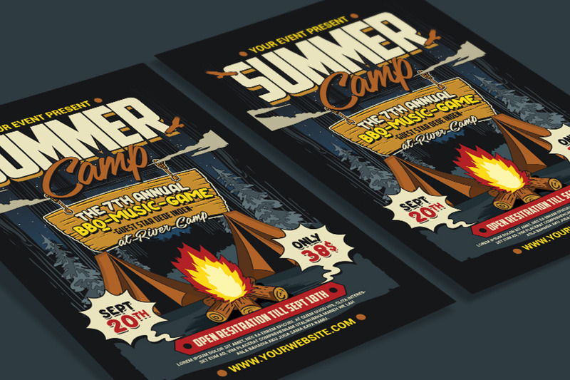 Summer Camp Flyer Event Template #426854 - TemplateMonster