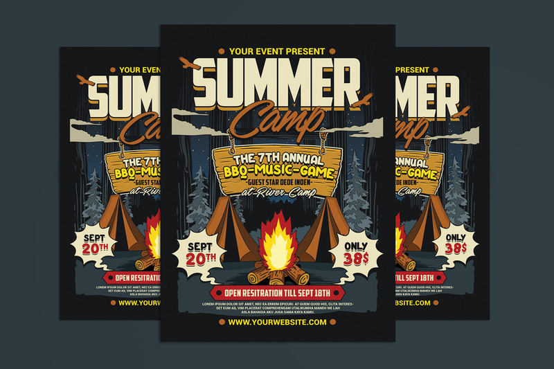 Summer Camp Flyer Event Template #426854 - TemplateMonster