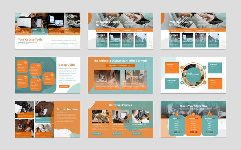 Konferenz - Webinar and Ecourse PowerPoint Presentation Template